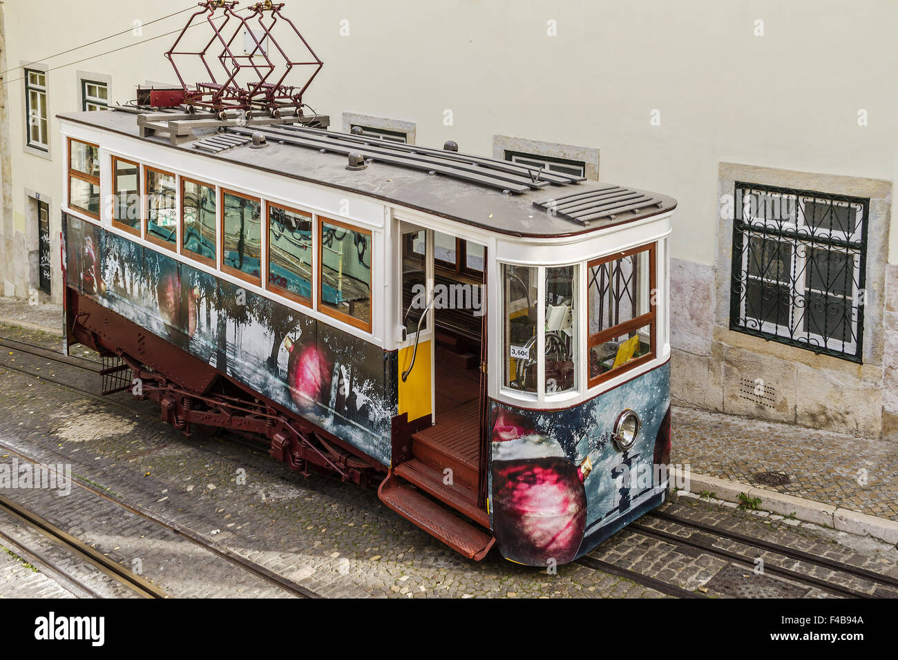 funicular railway Carriage Lisbon Portugal Stock Photo - Alamy