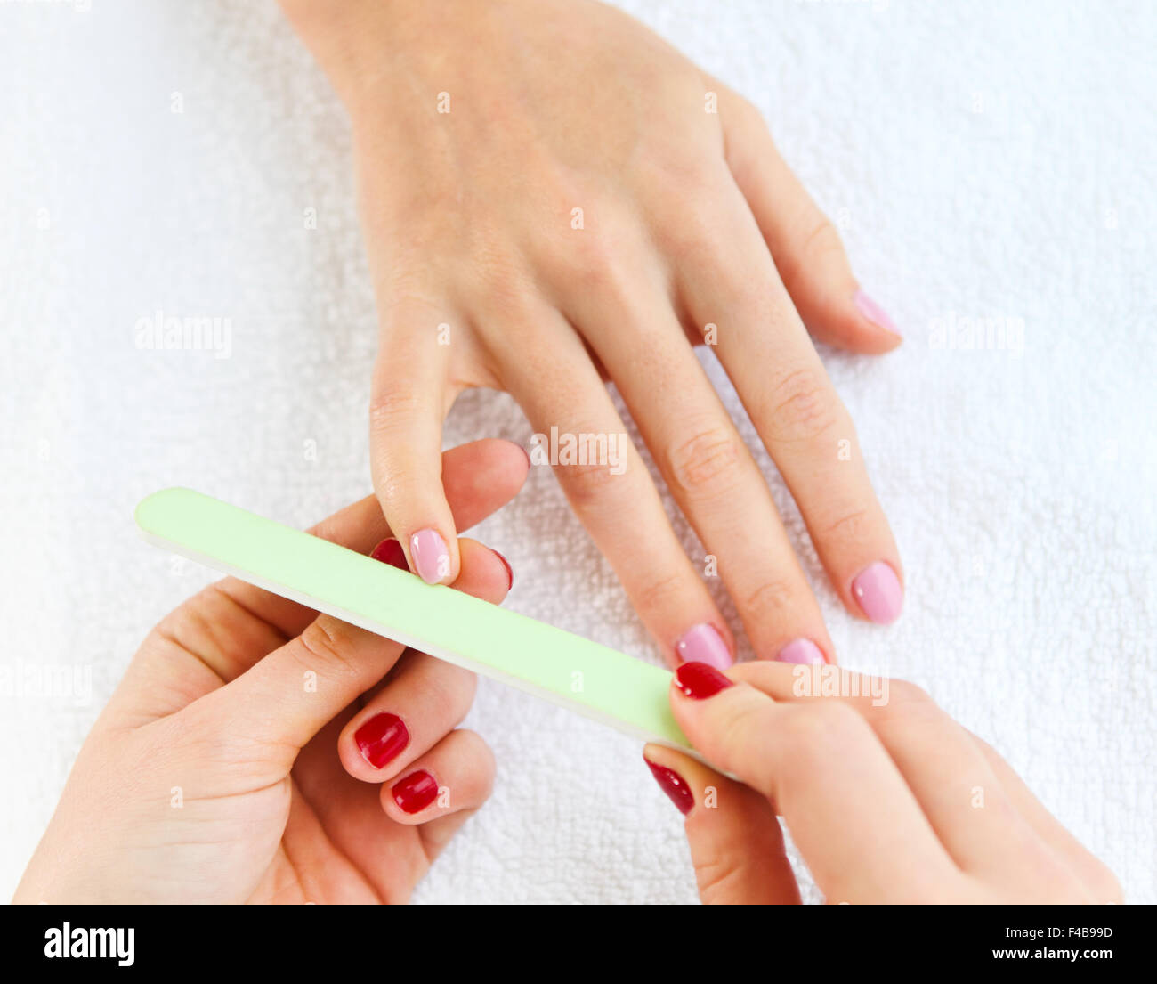 Gentle care of nails in the beauty salon Stock Photo - Alamy