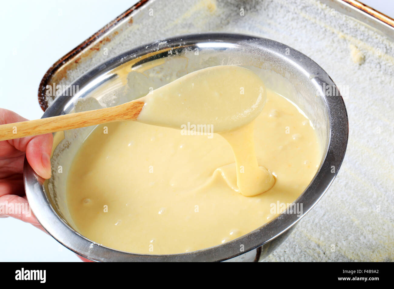 Cake batter wooden spoon hi-res stock photography and images - Alamy