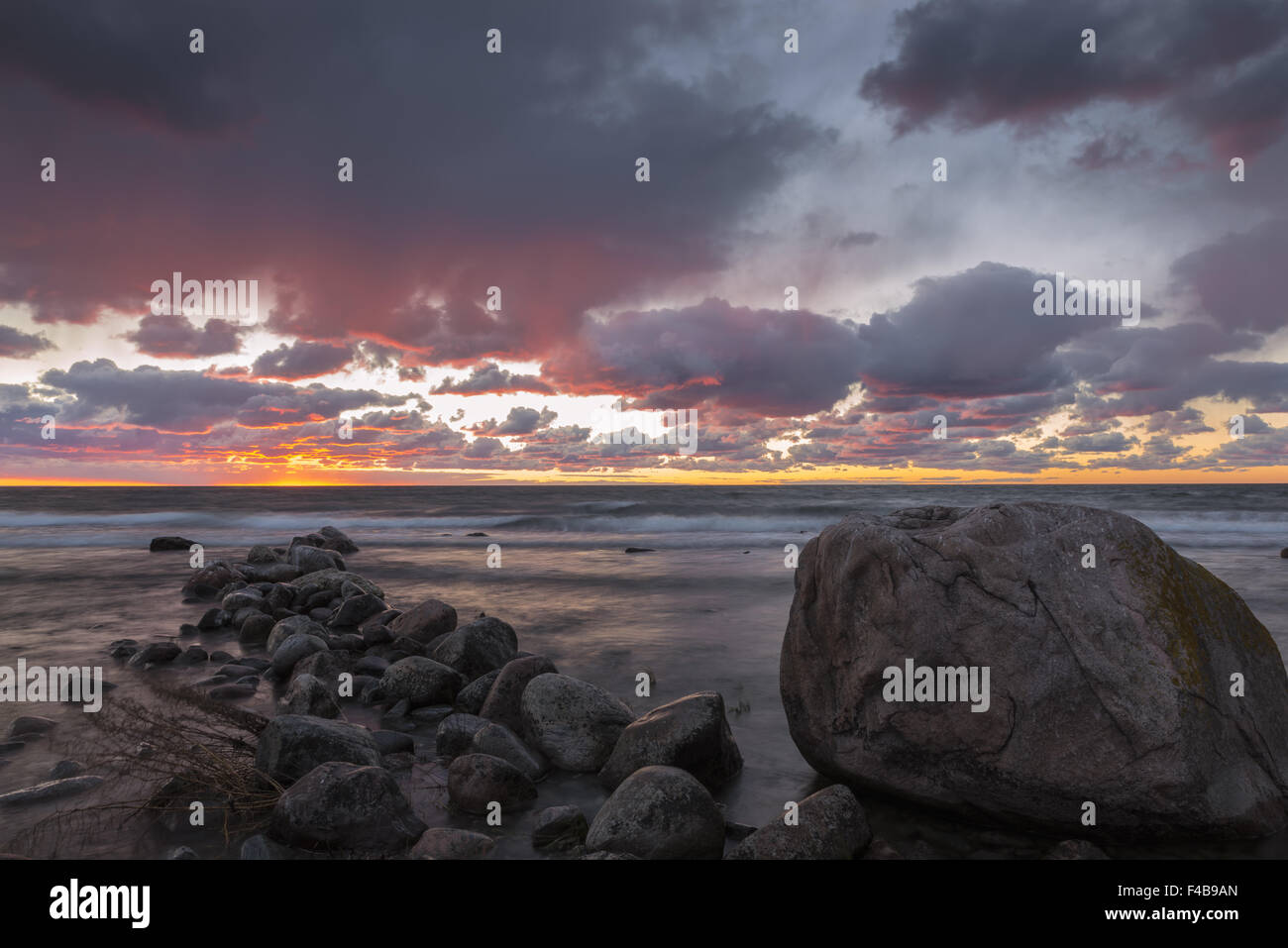 sunset, Baltic Sea, Gotland, Sweden Stock Photo - Alamy