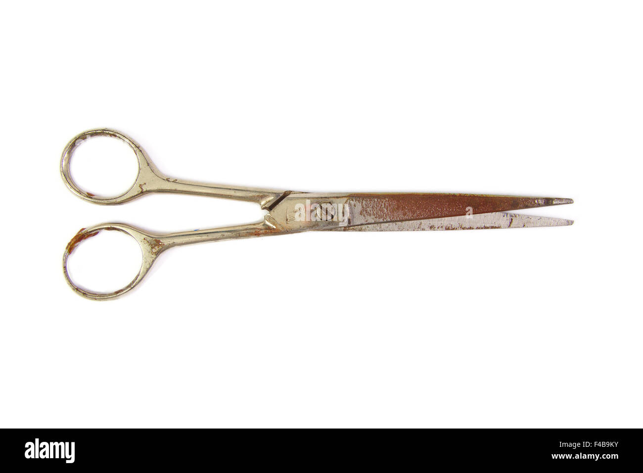 Old and used scissors isolated on a white background Stock Photo - Alamy