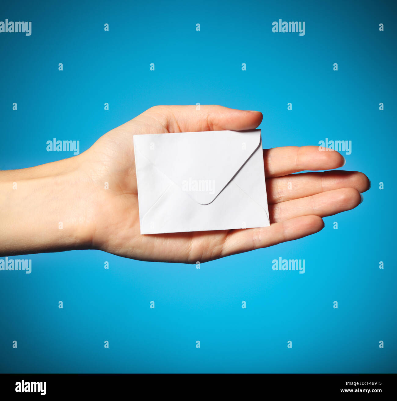 Hand with little letter Stock Photo - Alamy