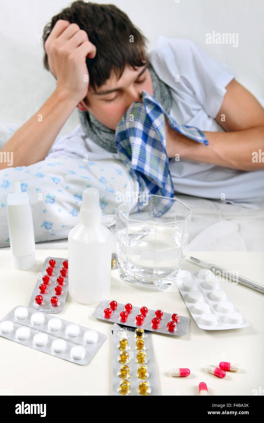 Sick Young Man Stock Photo - Alamy