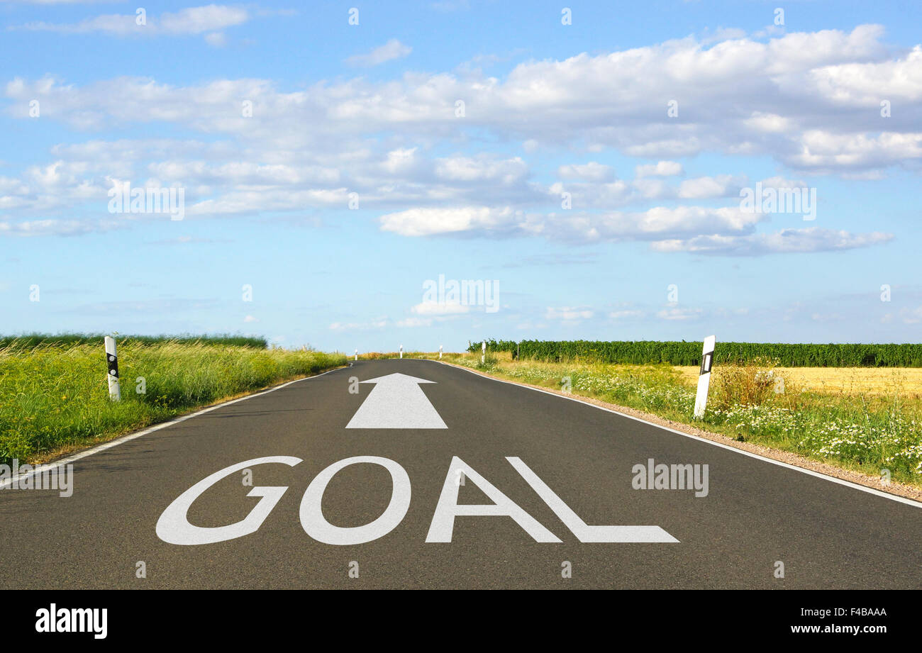 Goal Concept with Arrow on Street Stock Photo - Alamy