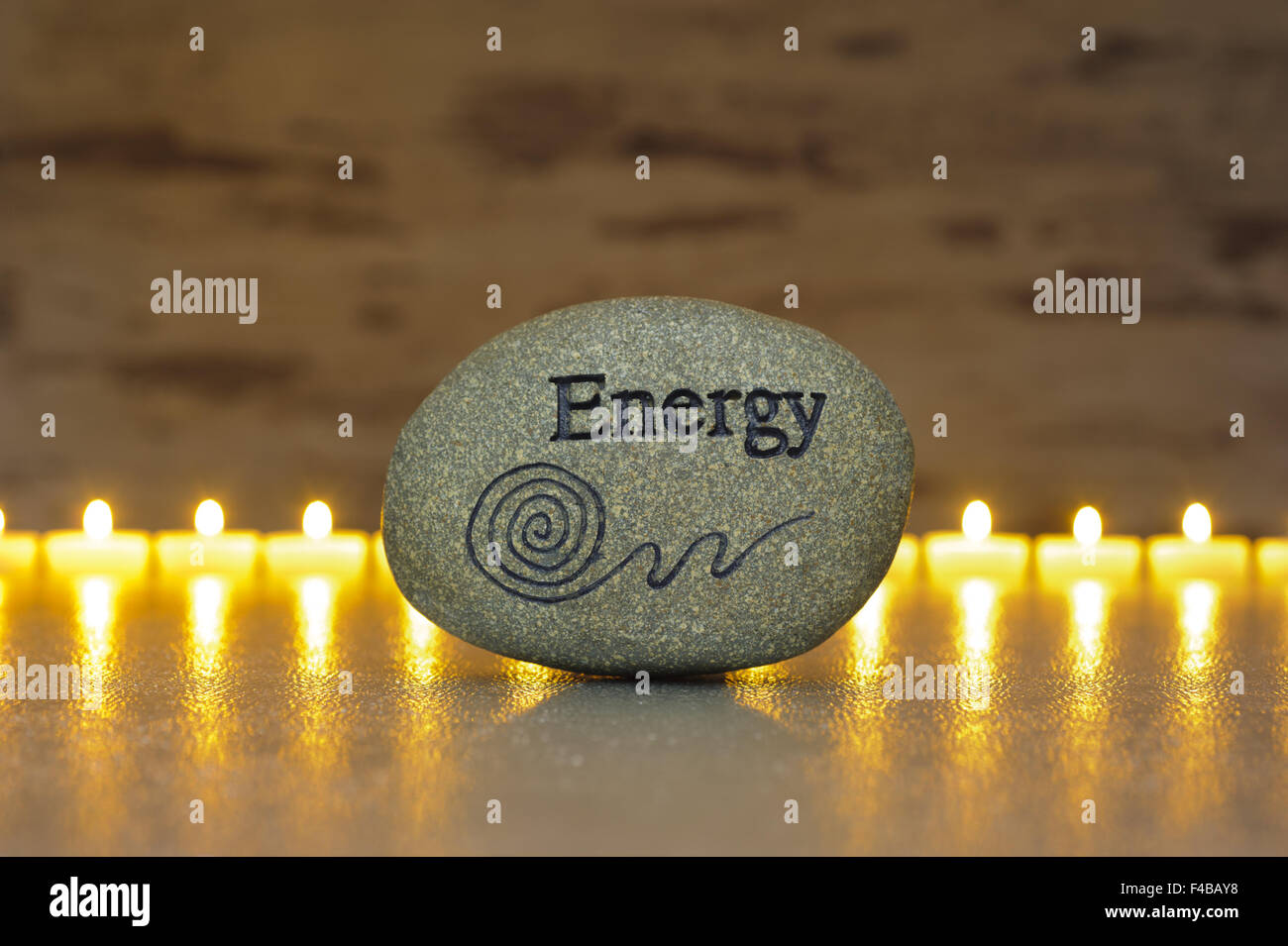 Japanese zen garden with stone of energy Stock Photo - Alamy