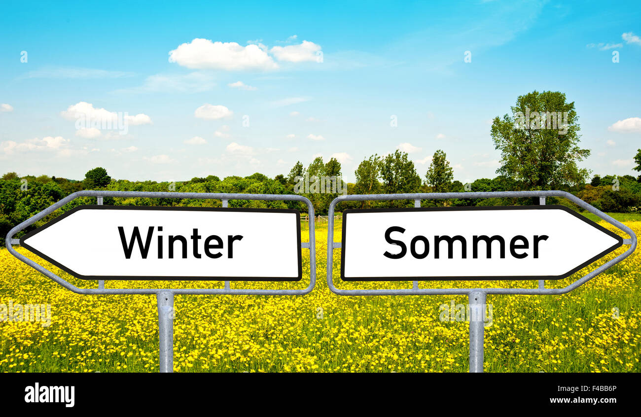 Winter and summer Stock Photo - Alamy