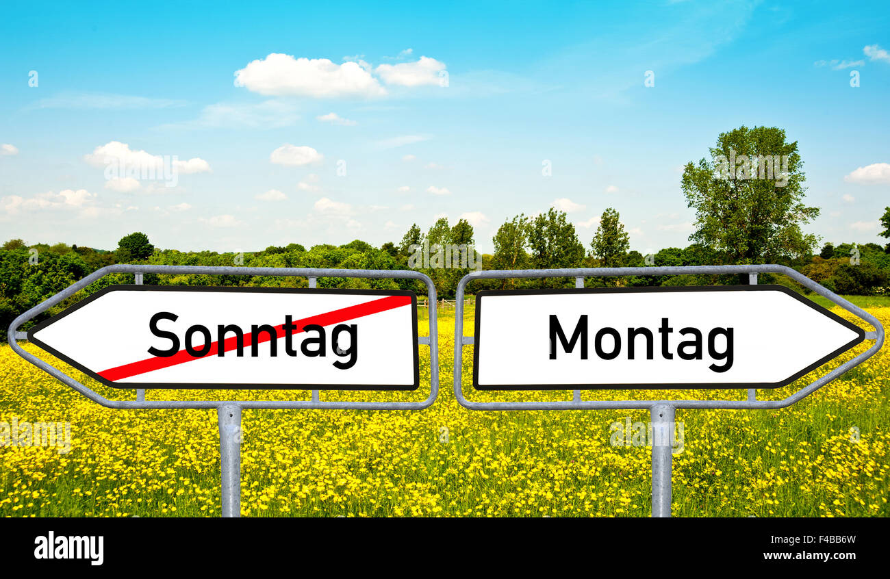 Sunday and Monday Stock Photo - Alamy