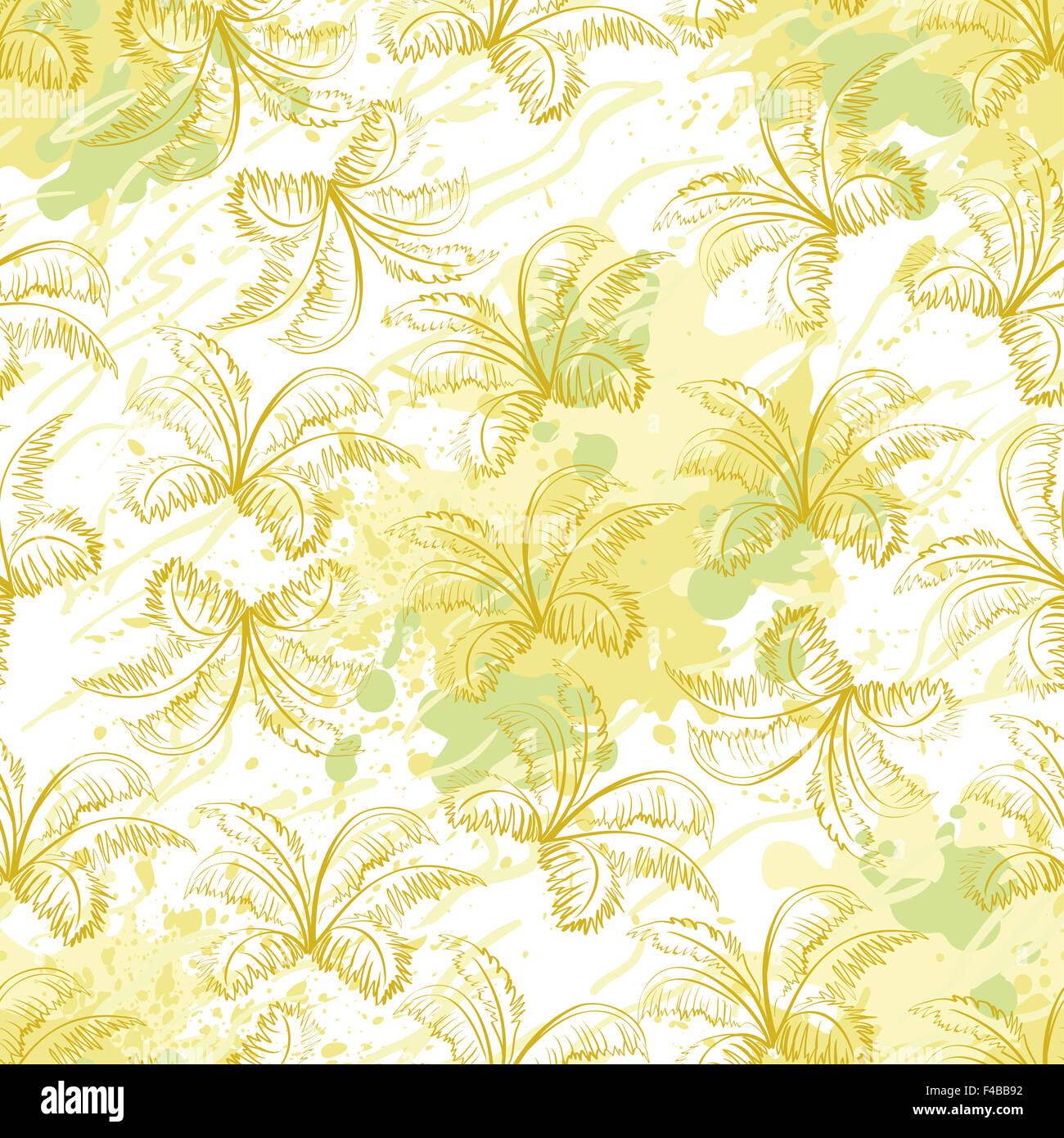 Seamless pattern, contour plants Stock Photo - Alamy