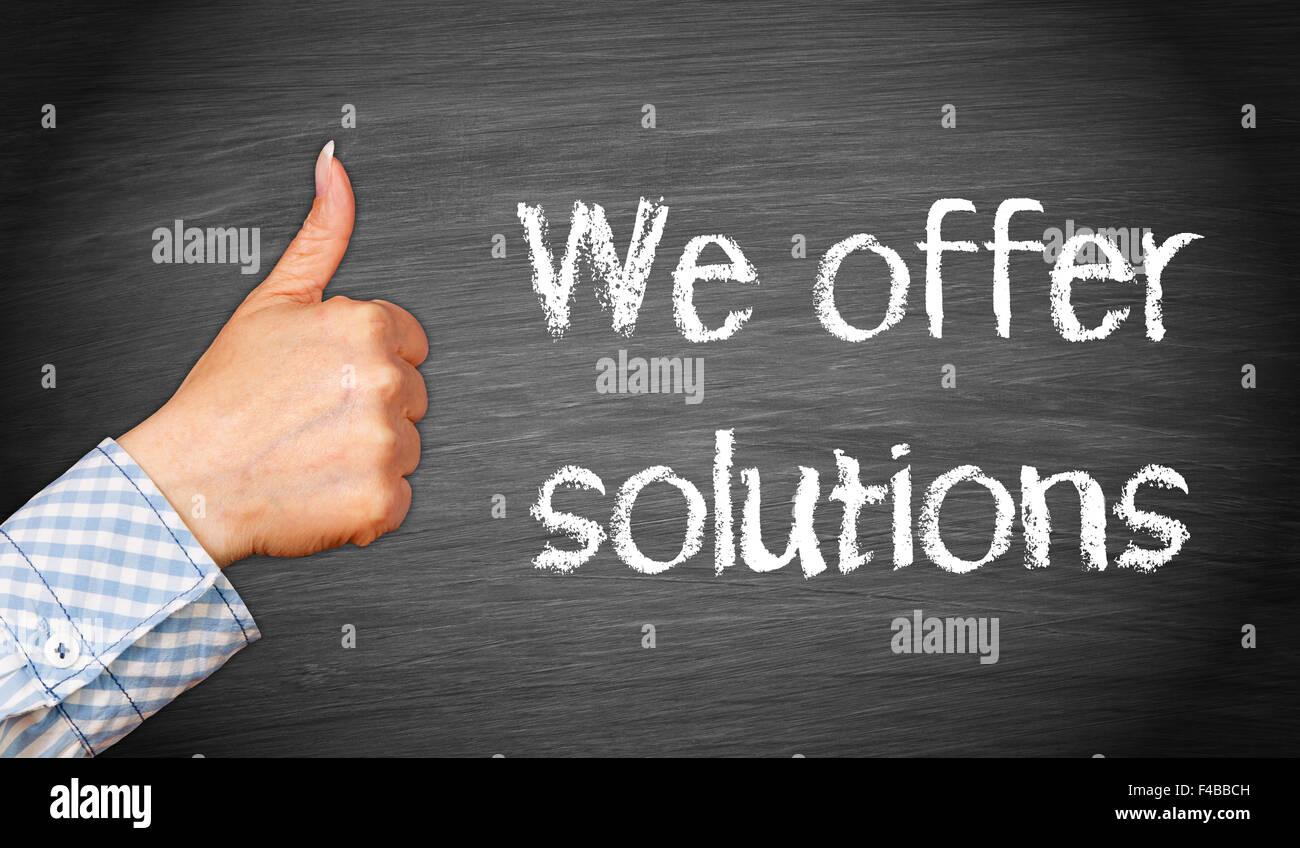 We offer solutions ! Stock Photo - Alamy