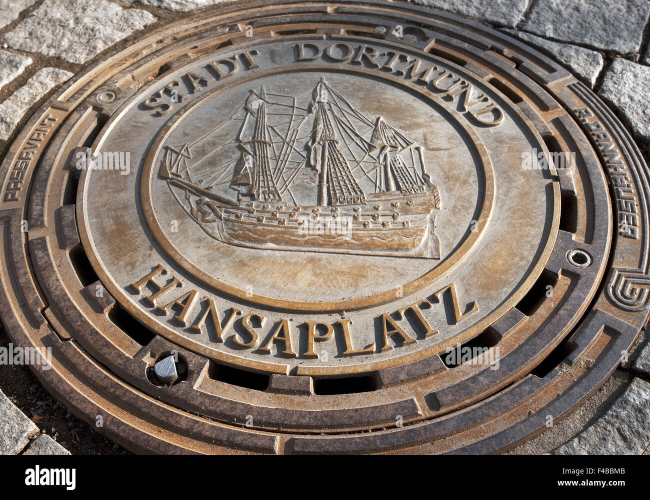 Beautiful manhole covers, Dortmund, Germany Stock Photo - Alamy