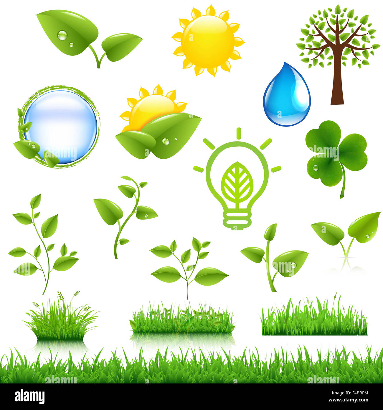 Ecology Symbols Set Stock Photo - Alamy