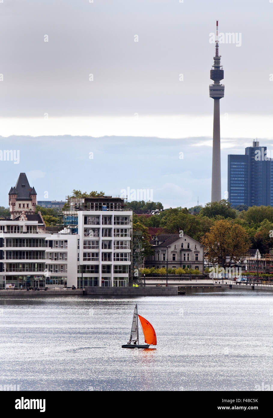 Phoenix Lake with Florian, Dortmund, Germany Stock Photo - Alamy