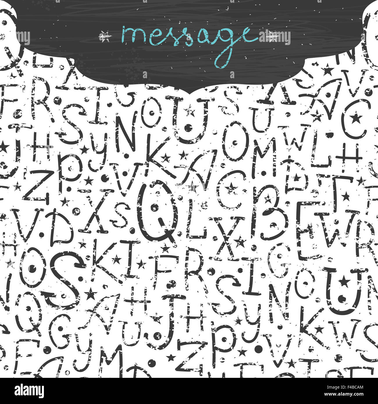 Chalkboard alphabet letters horizontal frame seamless pattern ...