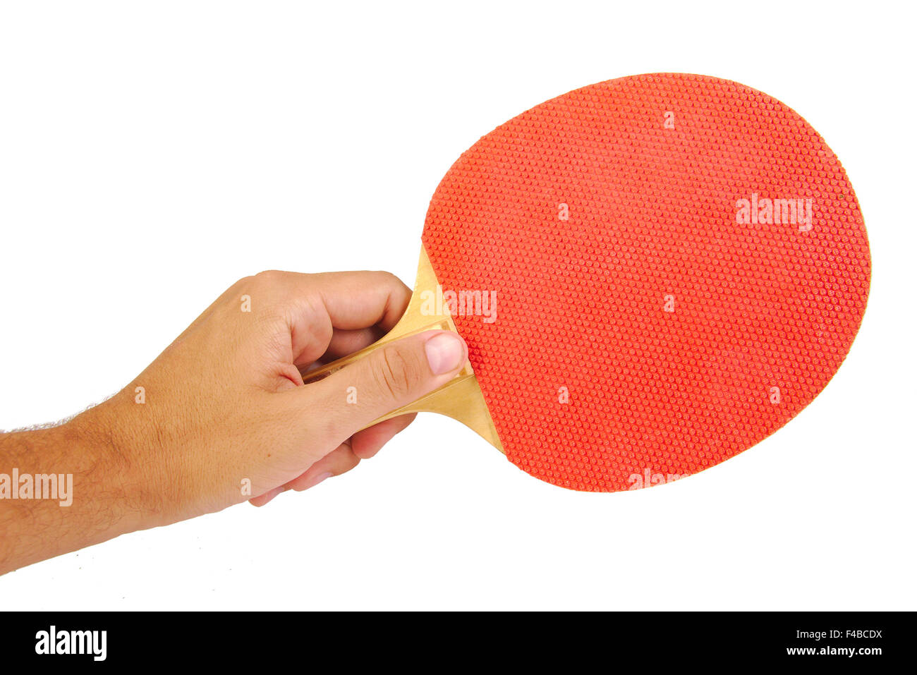 Hand holding a tennis racket isolated on a white background Stock Photo ...