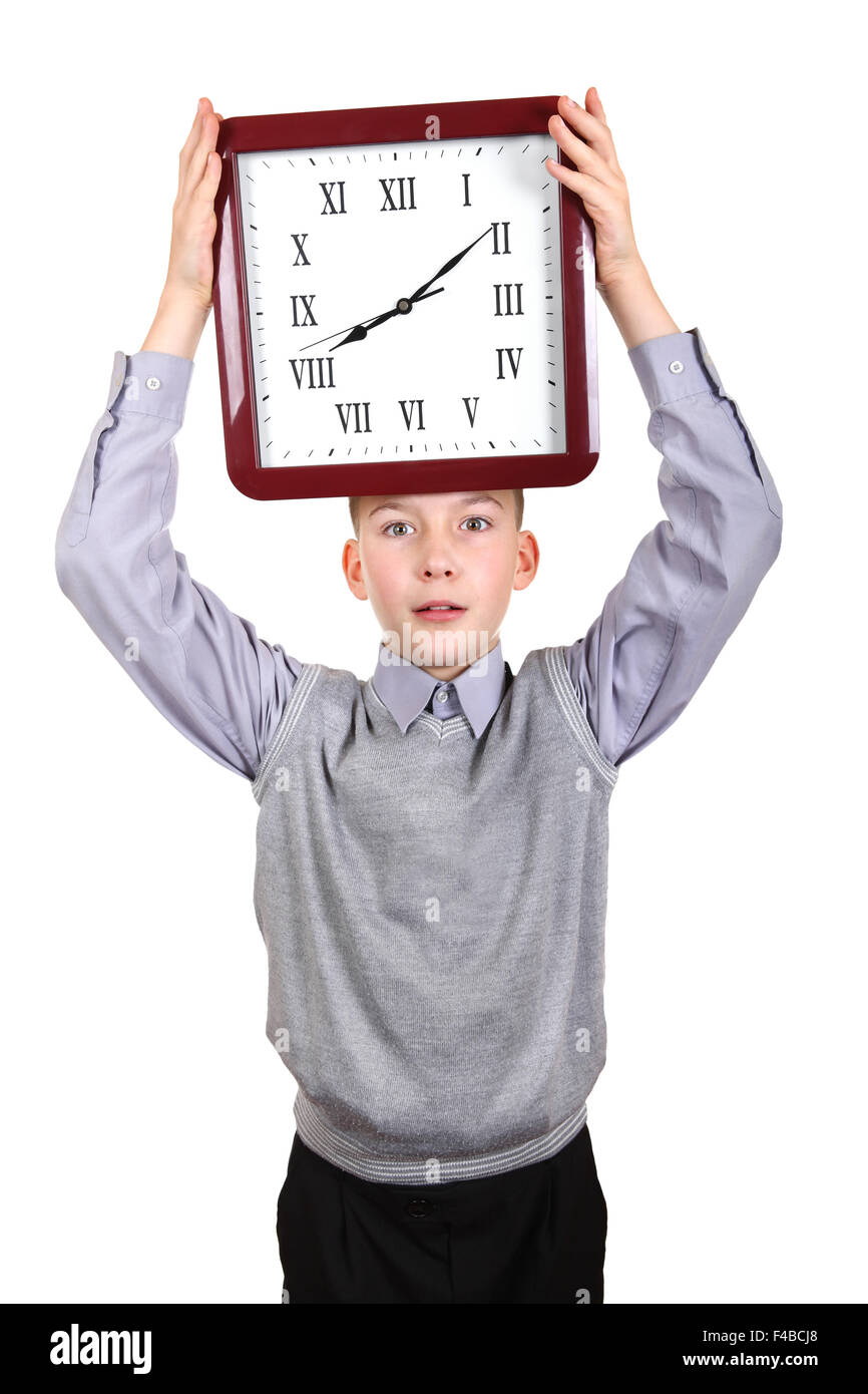 Boy holding clock hi-res stock photography and images - Alamy