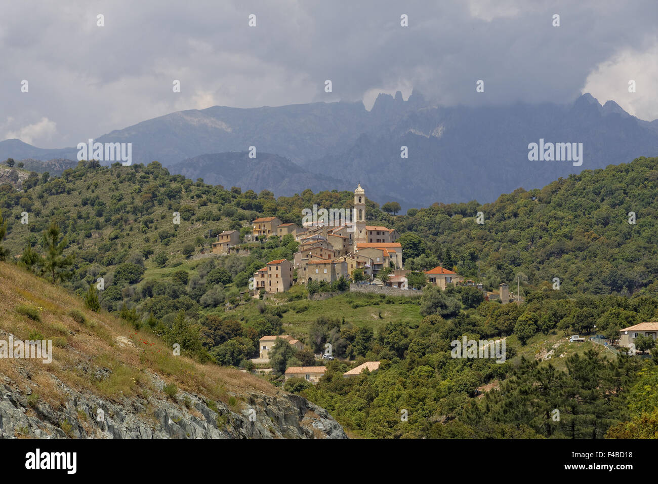 Corsica corte village hi-res stock photography and images - Alamy