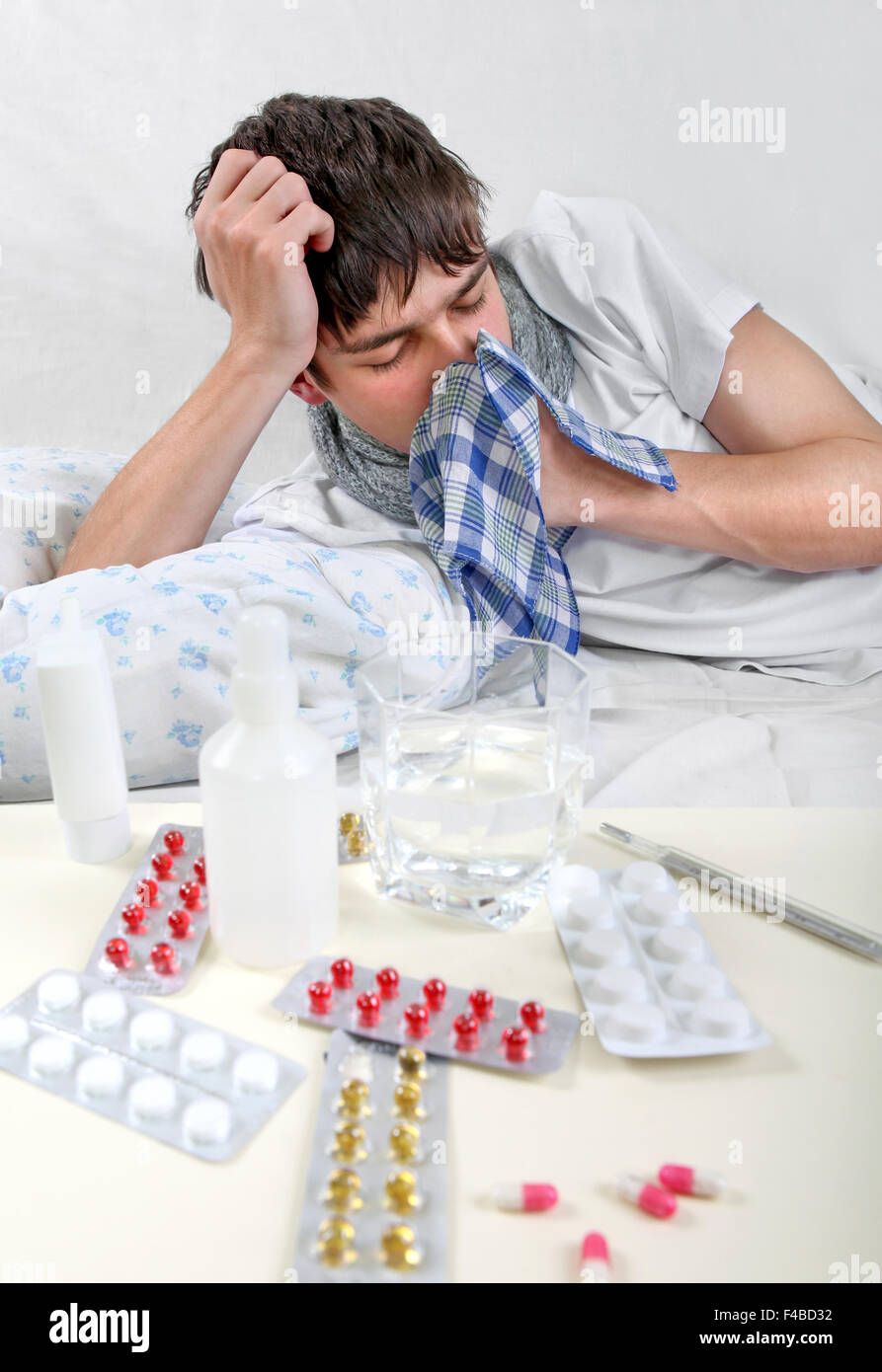 Sick Young Man Stock Photo - Alamy