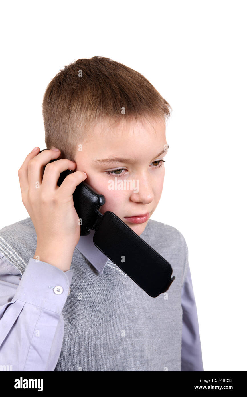 Boy talking on Cellphone Stock Photo - Alamy