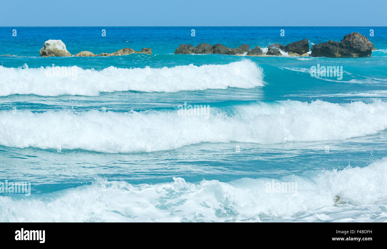 Lefkada coast summer beach (Greece Stock Photo - Alamy