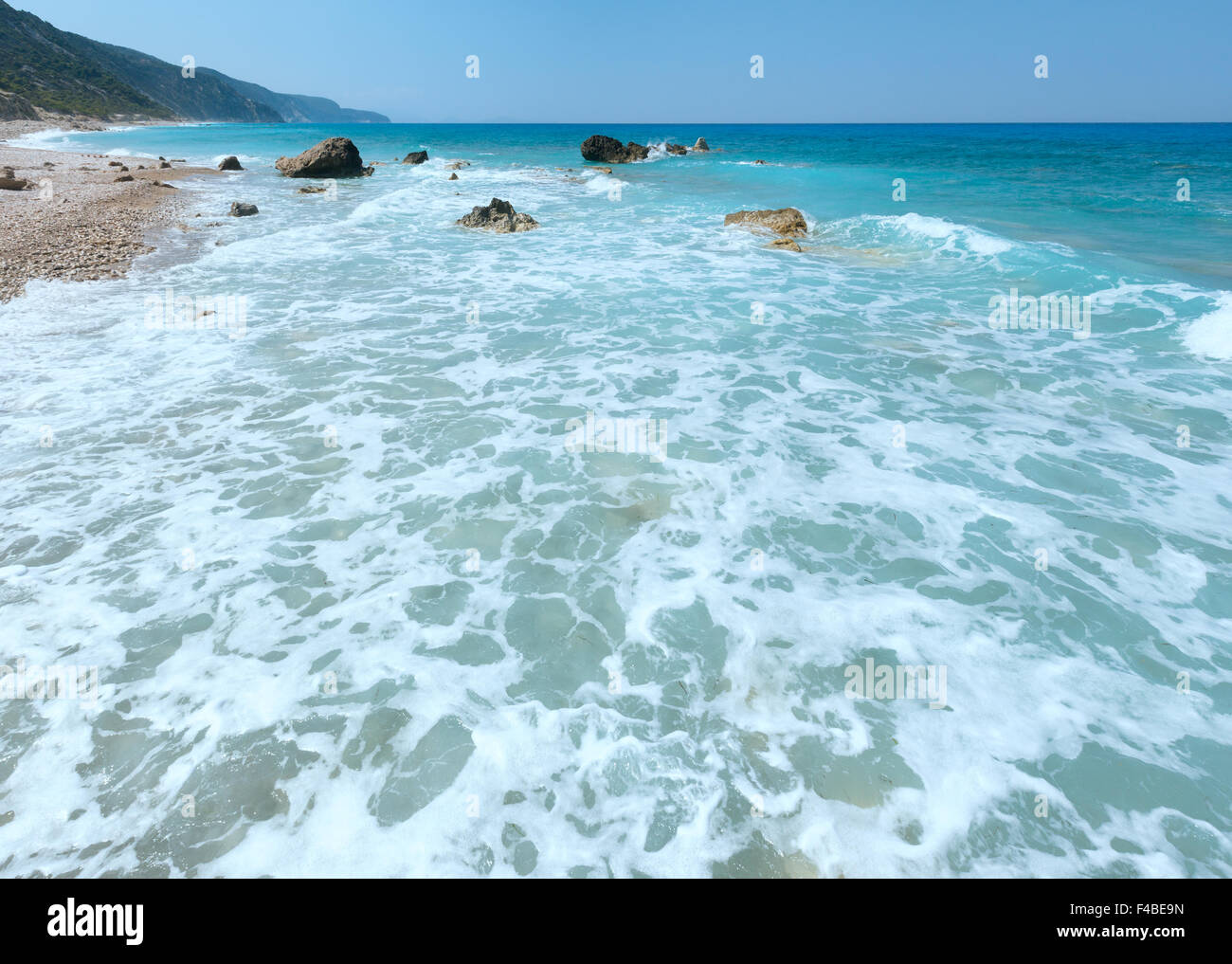 Lefkada coast summer beach (Greece Stock Photo - Alamy
