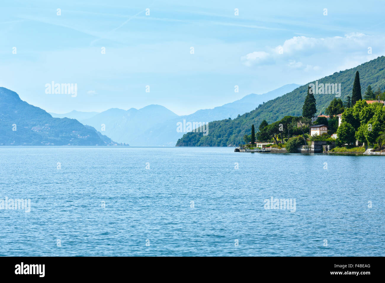Lake Como (Italy) view from ship Stock Photo - Alamy