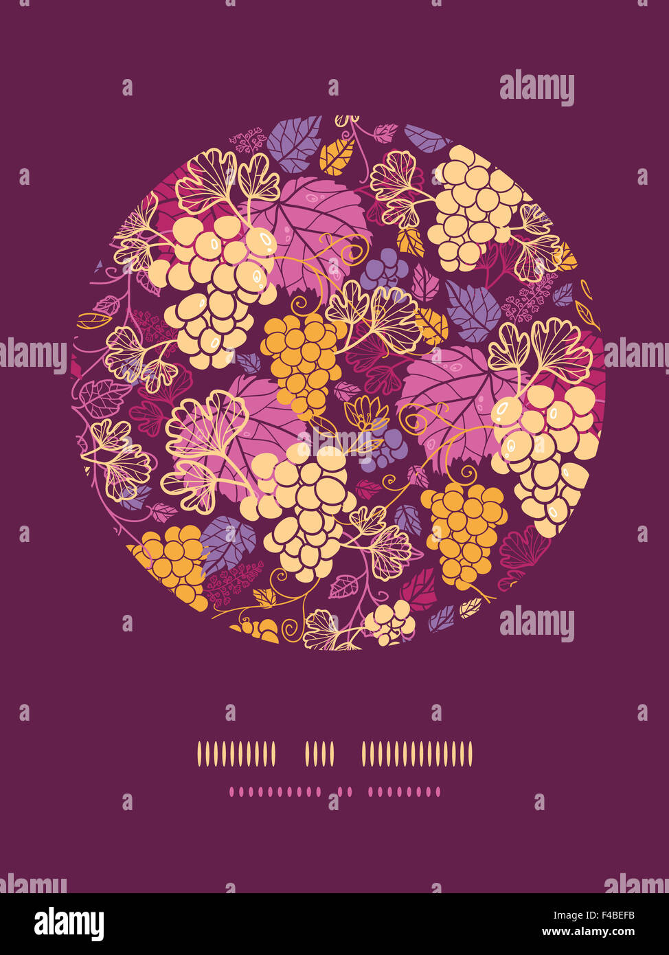 Sweet grape vines circle decor pattern background Stock Photo - Alamy