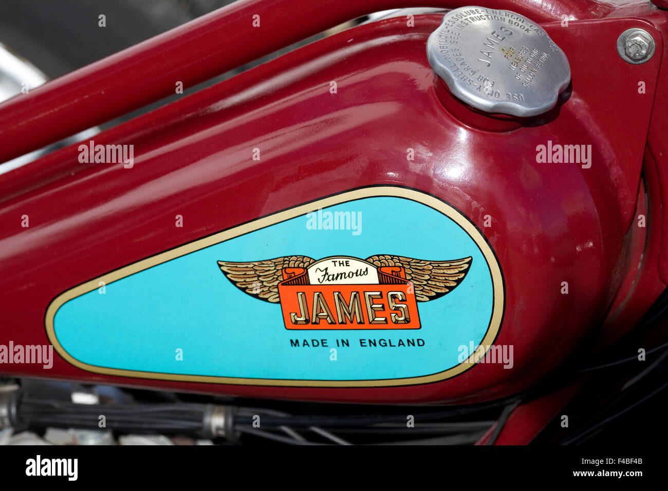 James Fuel Tank and cap "Made in England Stock Photo - Alamy