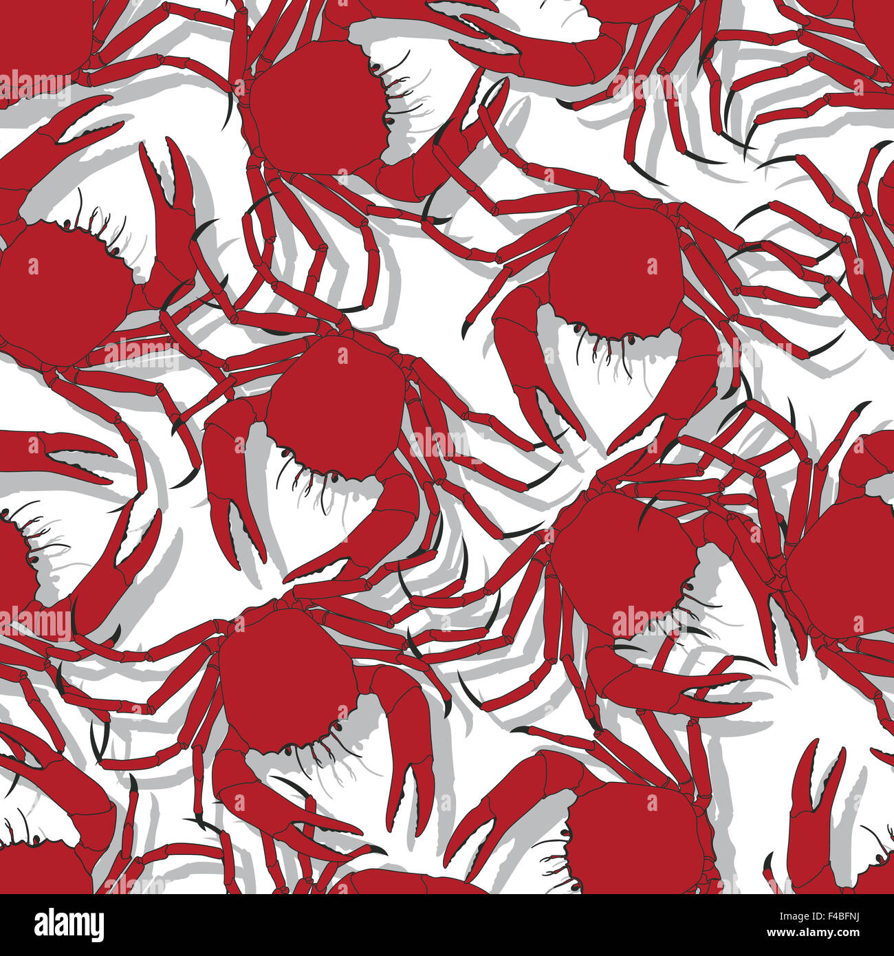 Seamless pattern background with red crabs Stock Photo - Alamy