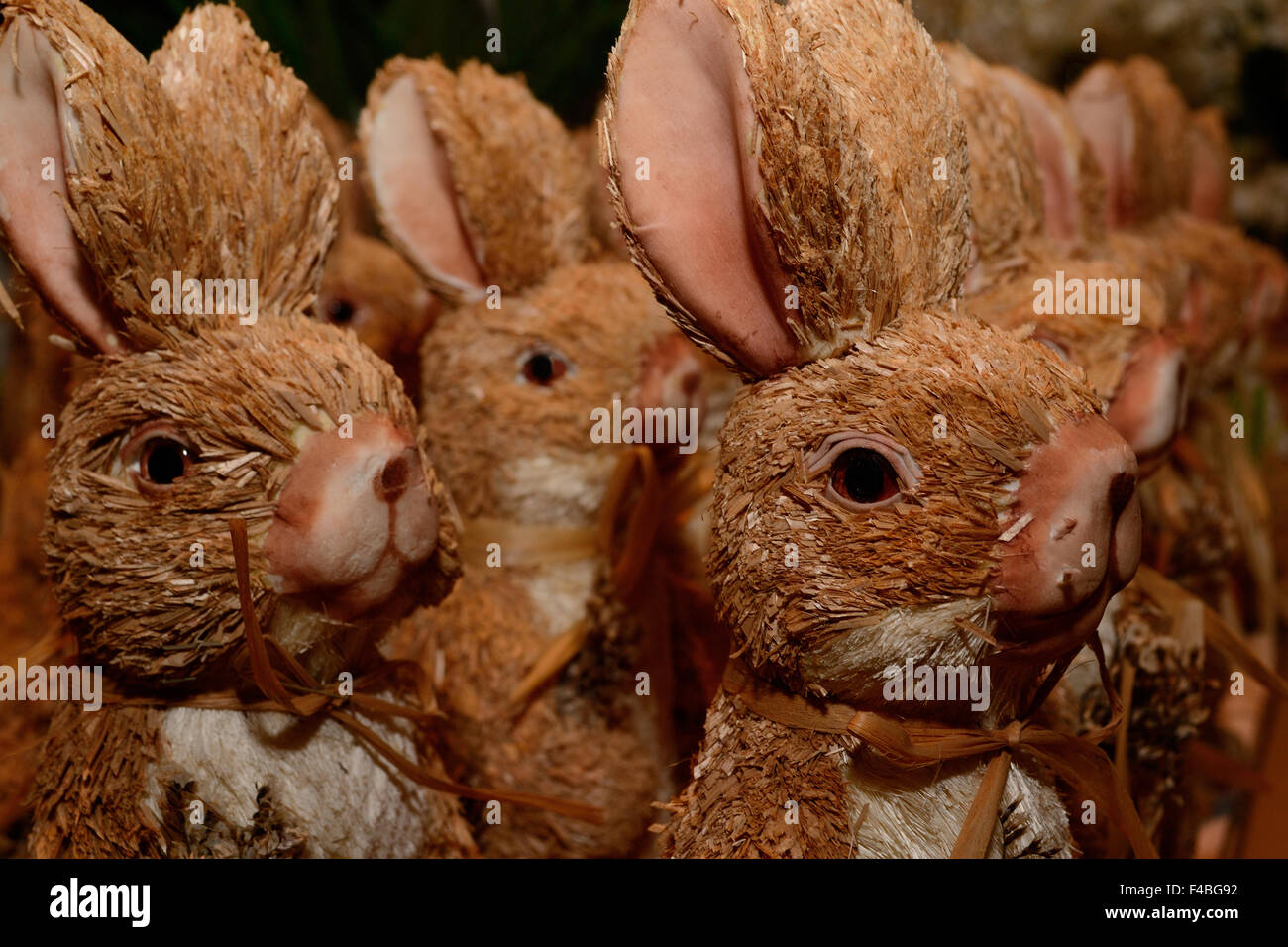 brown decorative rabbits Stock Photo - Alamy