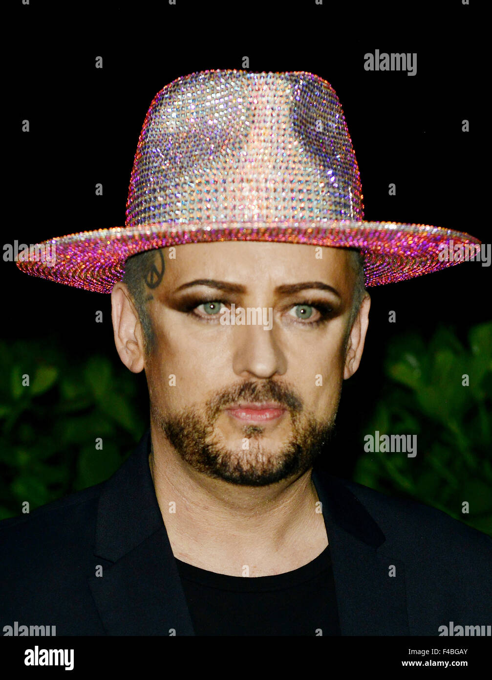 Boy George arrives for a DJ set at Wall Nightclub Featuring: Boy George ...