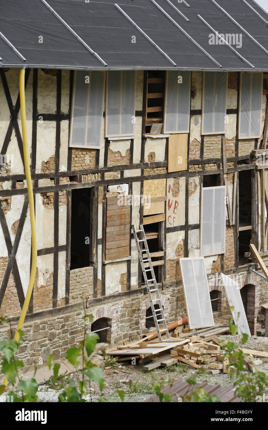 broken half-timbered house Stock Photo - Alamy