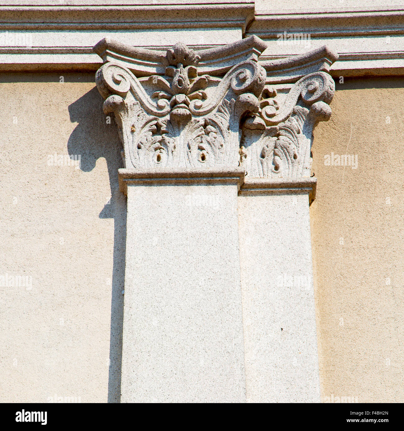 abstract old column in the country of europe italy and marble brick ...