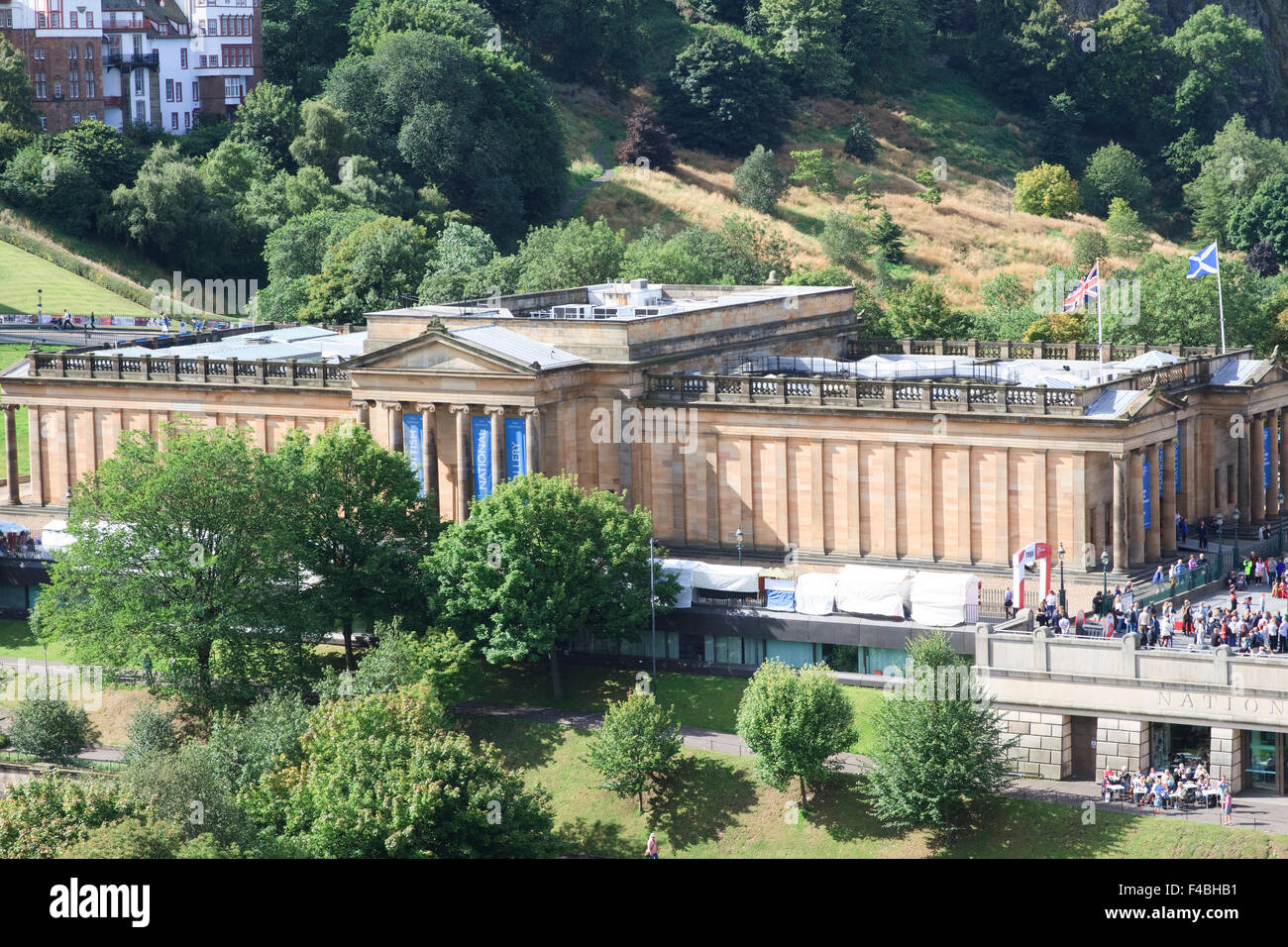 Scottish National Gallery as seen from the Scott Monument Stock Photo ...
