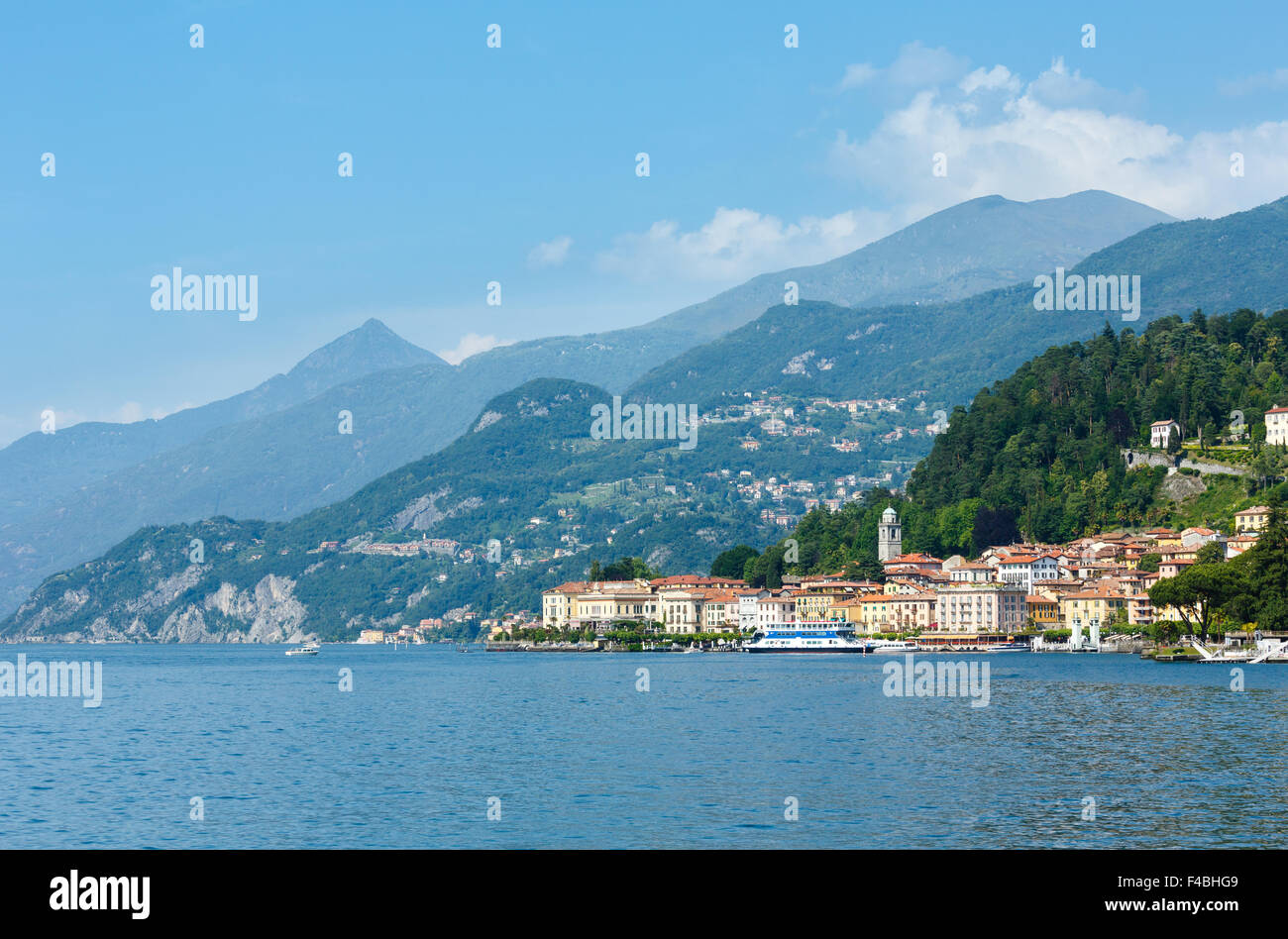 Lake Como (Italy) view from ship Stock Photo - Alamy