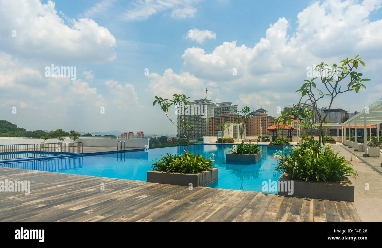 Wooden platform swimming pool hi-res stock photography and images - Alamy