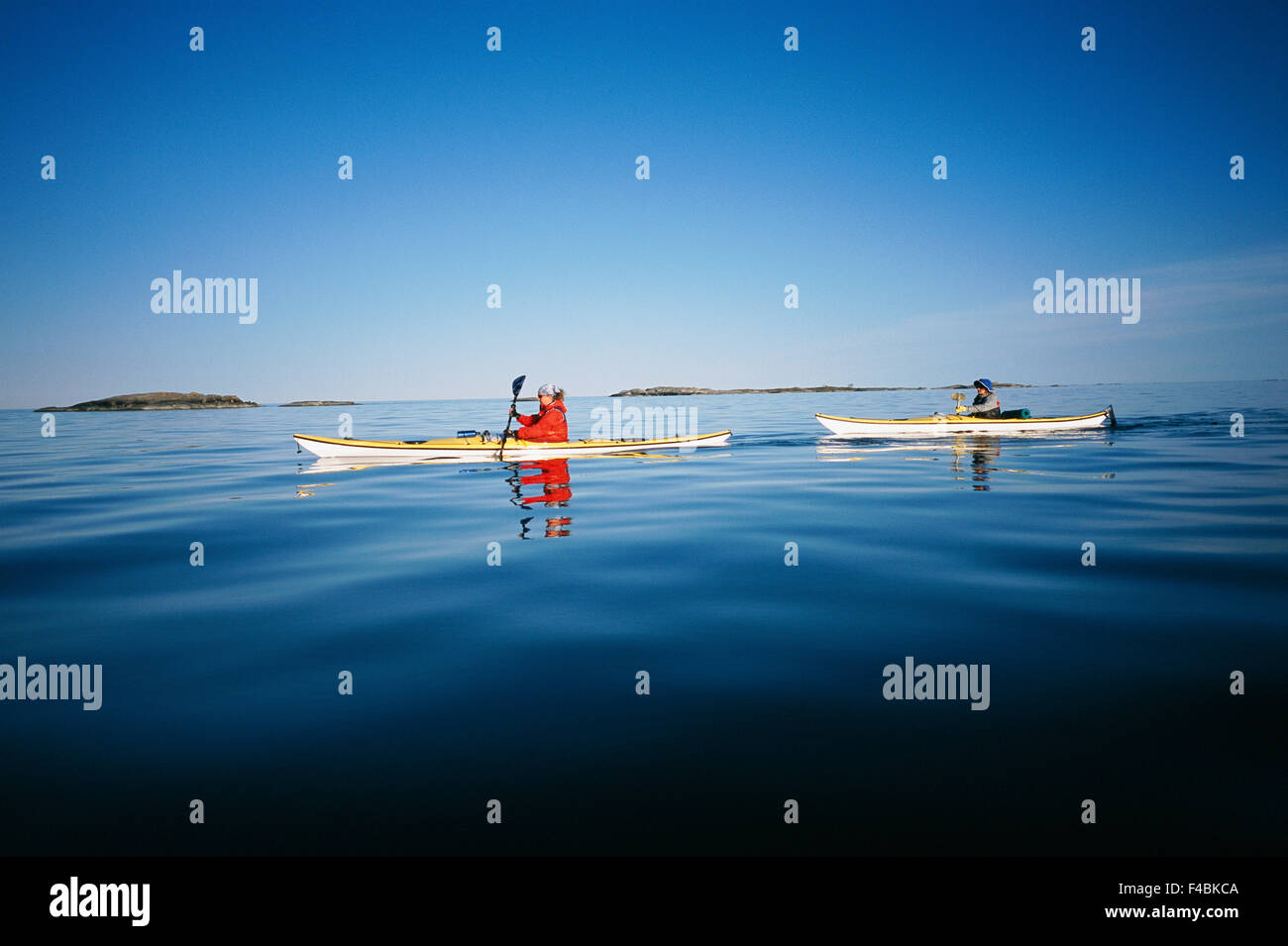 archipelago blue boat canoe clear sky cliff color image freedom ...