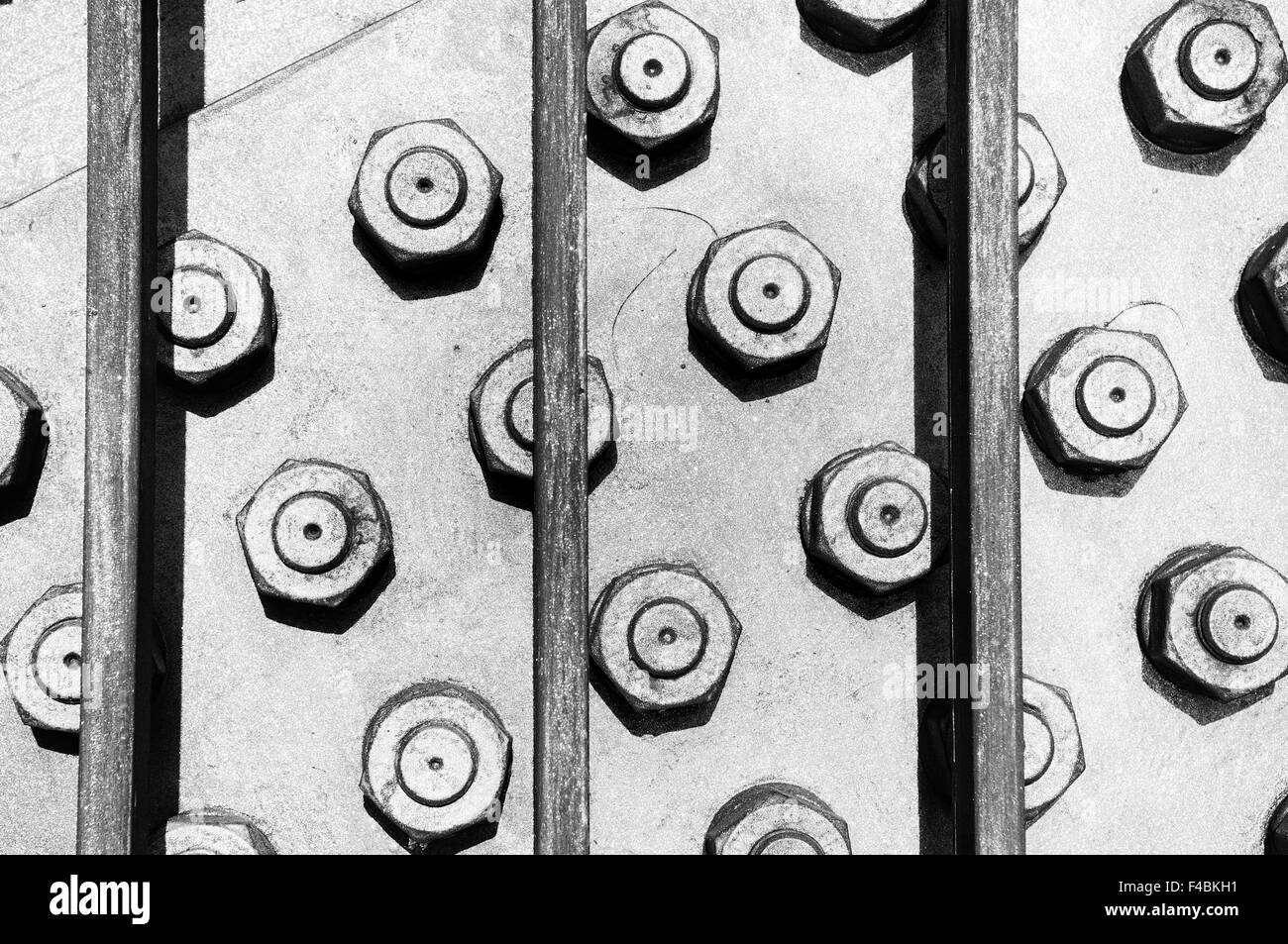 Pattern metal screws Black and White Stock Photos & Images - Alamy