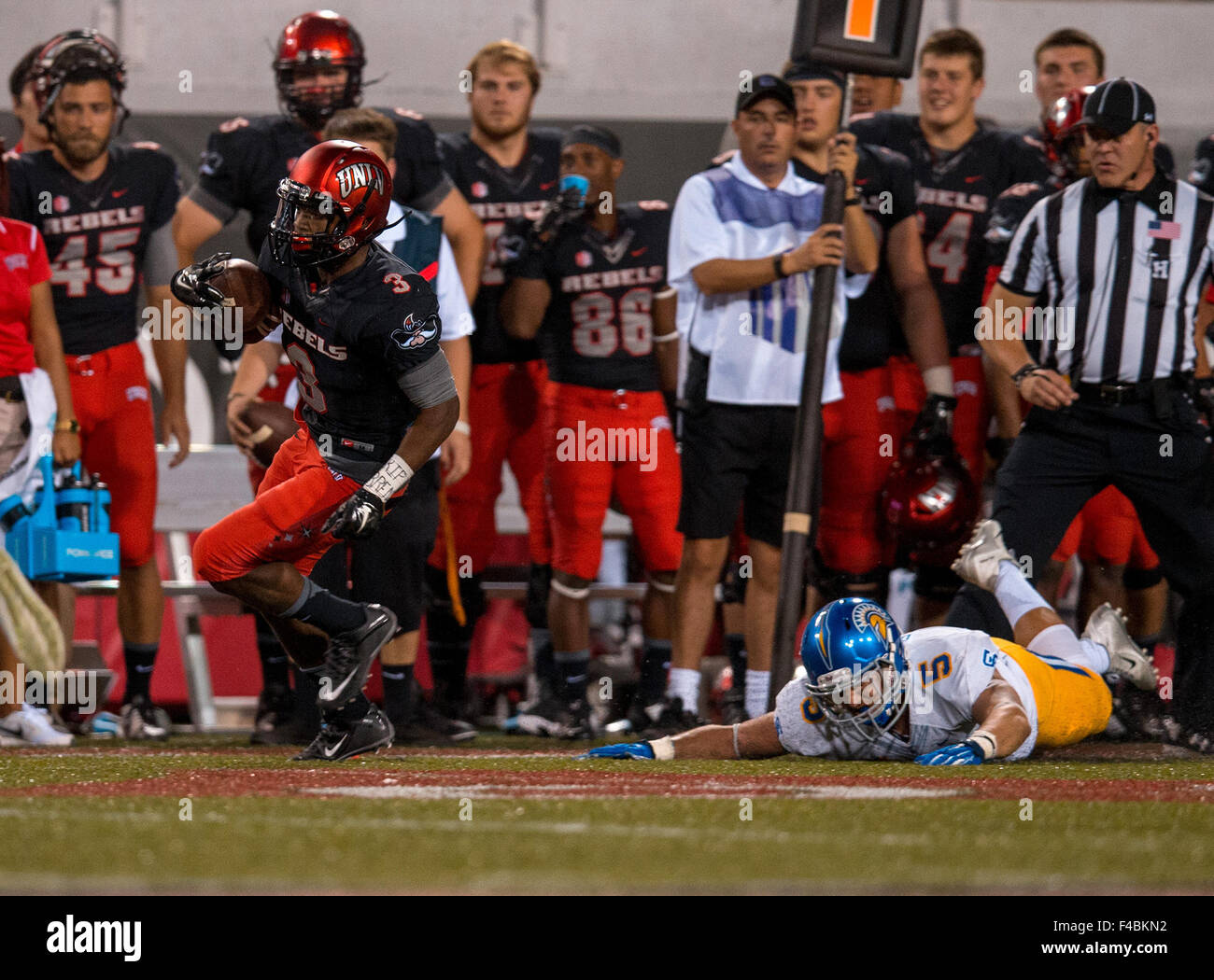 Las Vegas, NV, USA. 10th Oct, 2015. UNLV running back (3) Lexington ...