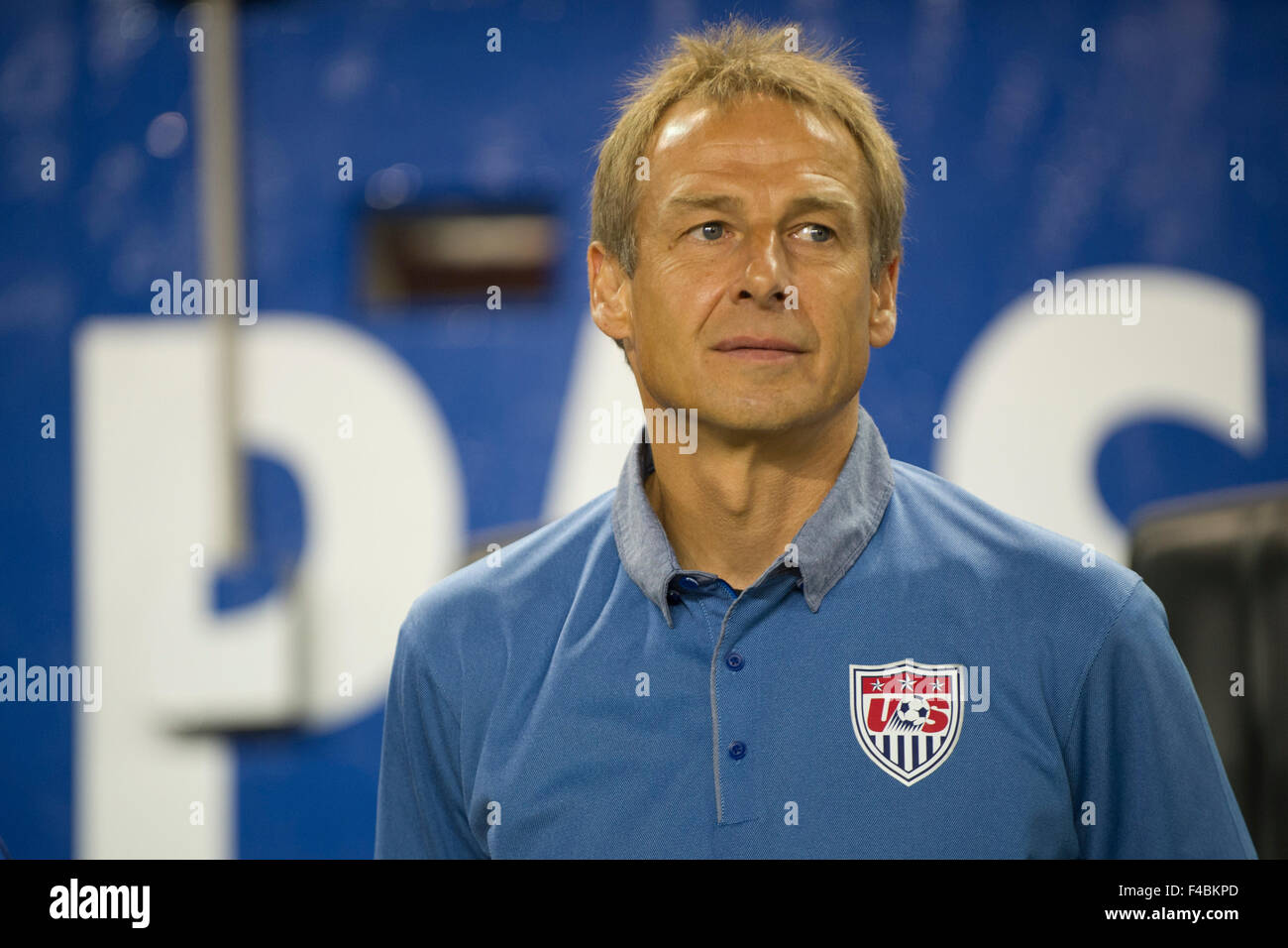 October 13, 2015: USA head coach Jurgen Klinsmann looks on during The ...