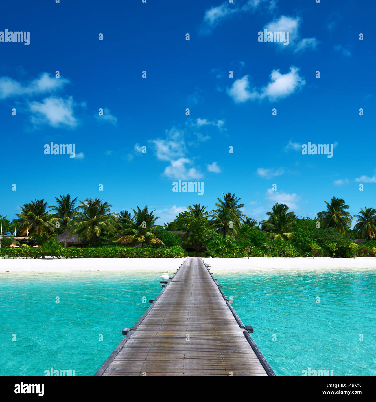 Beautiful beach with jetty Stock Photo - Alamy