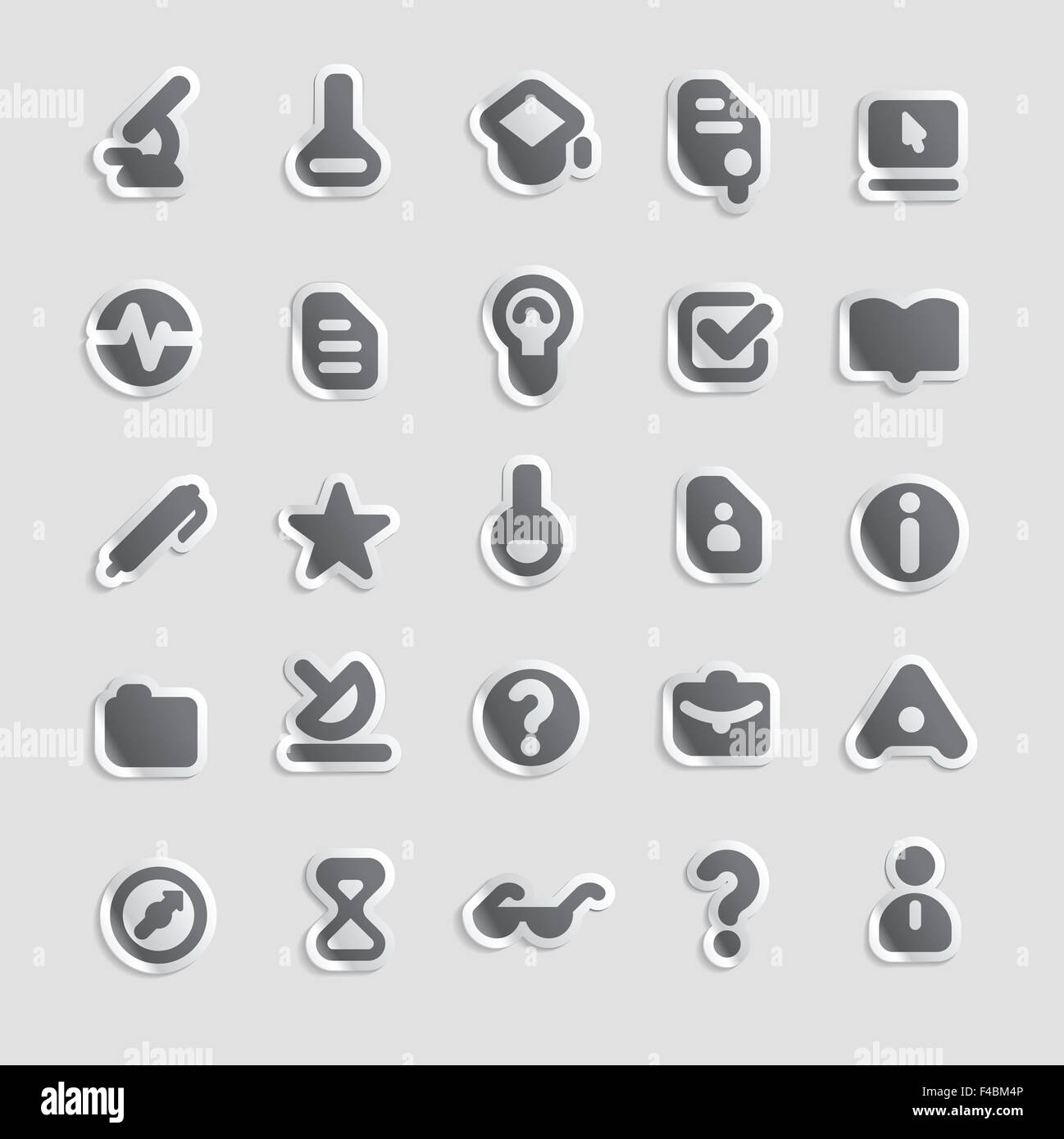 Sticker icons for education Stock Photo - Alamy