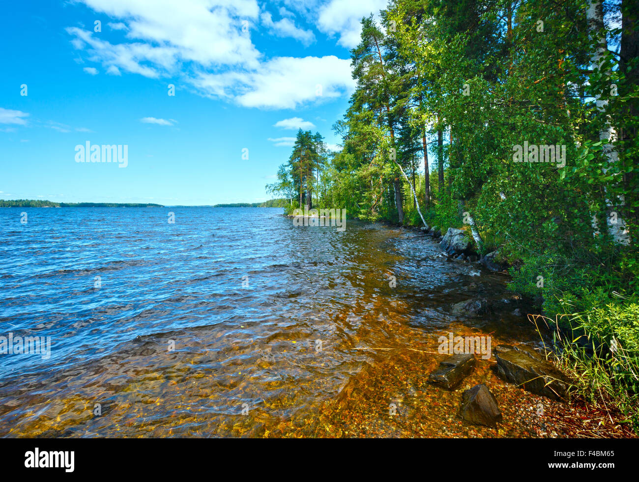 Lake Ruotsalainen summer view (Finland Stock Photo - Alamy