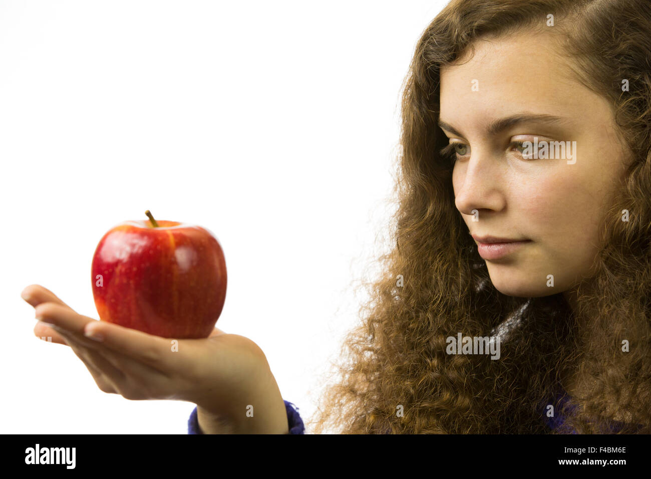Apple and girl hi-res stock photography and images - Alamy