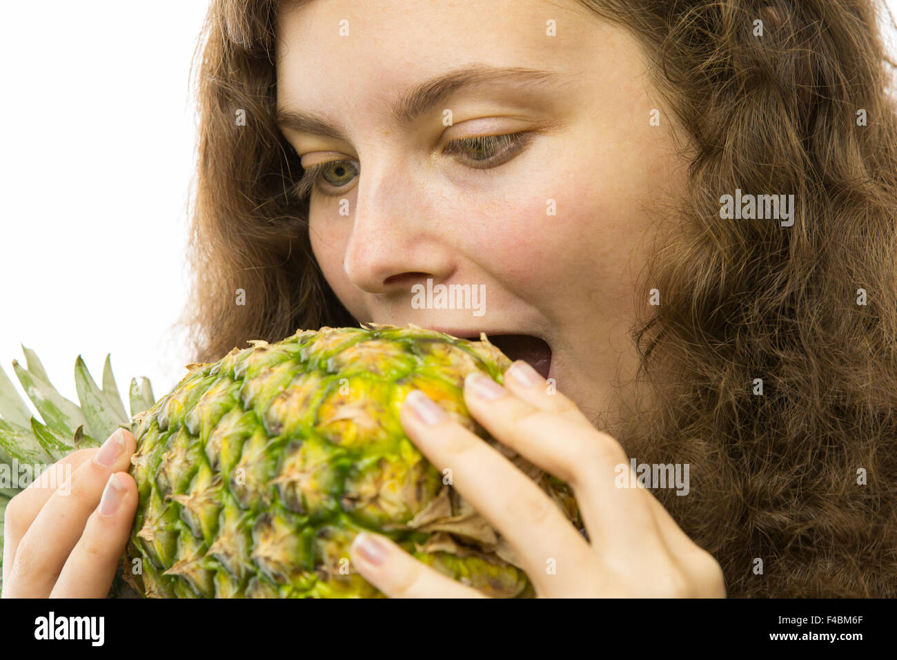 Girl with pineapple 9 Stock Photo - Alamy