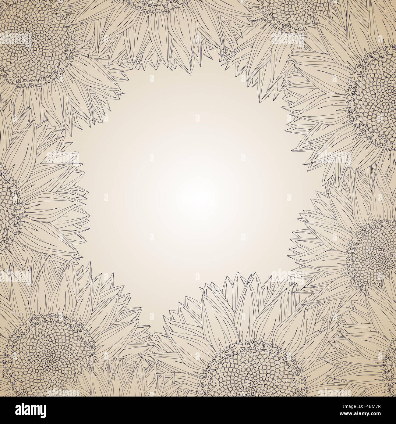 Sunflower frame design Stock Photo - Alamy