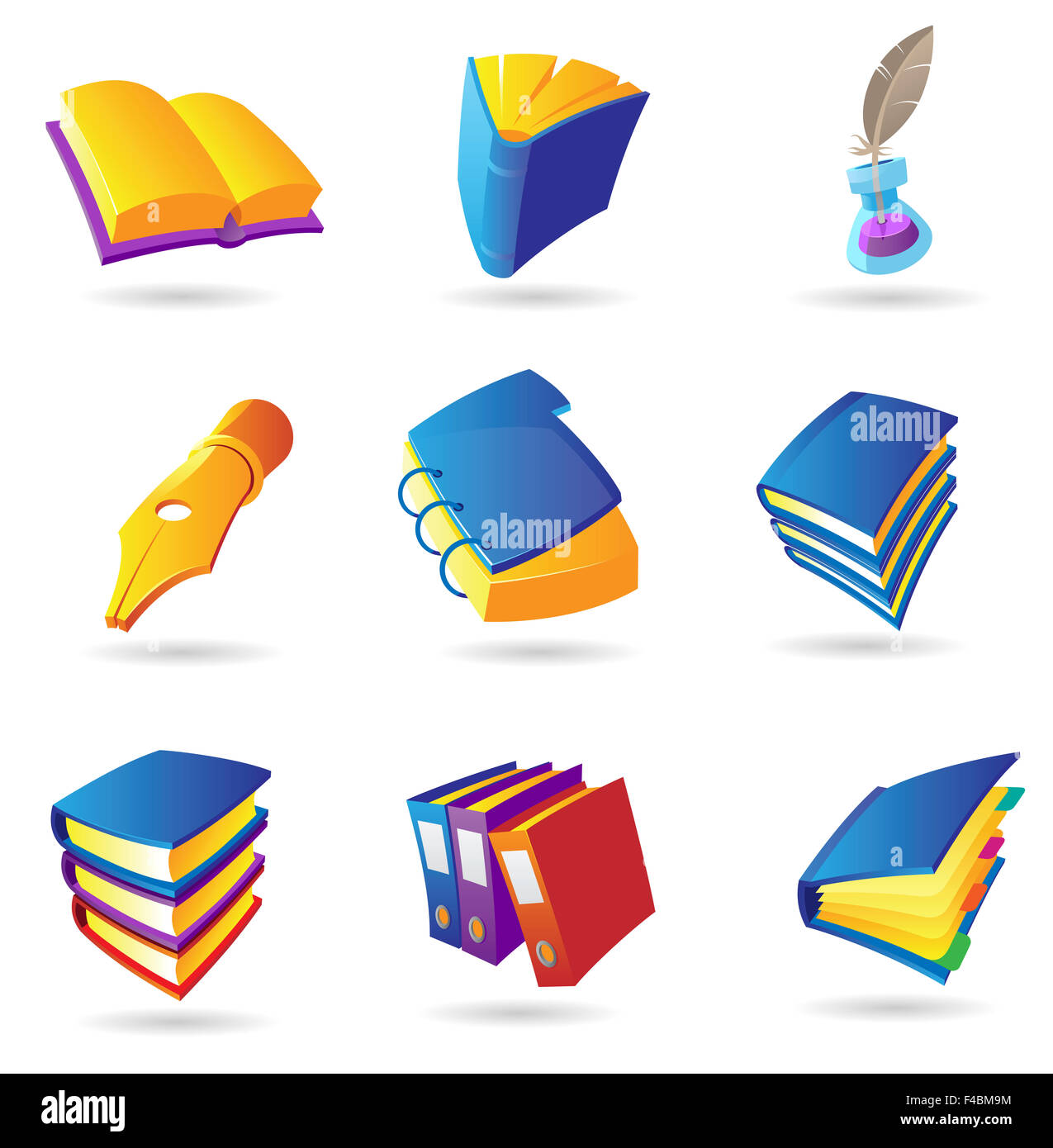 Icons for books Stock Photo - Alamy