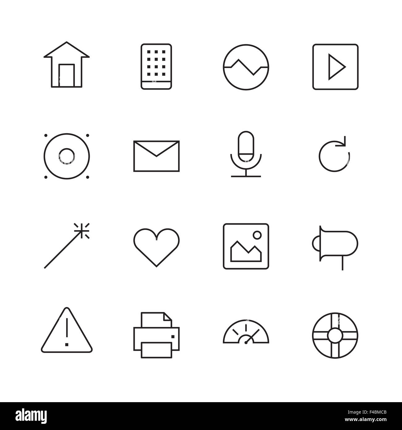 Home icons thin line hi-res stock photography and images - Alamy