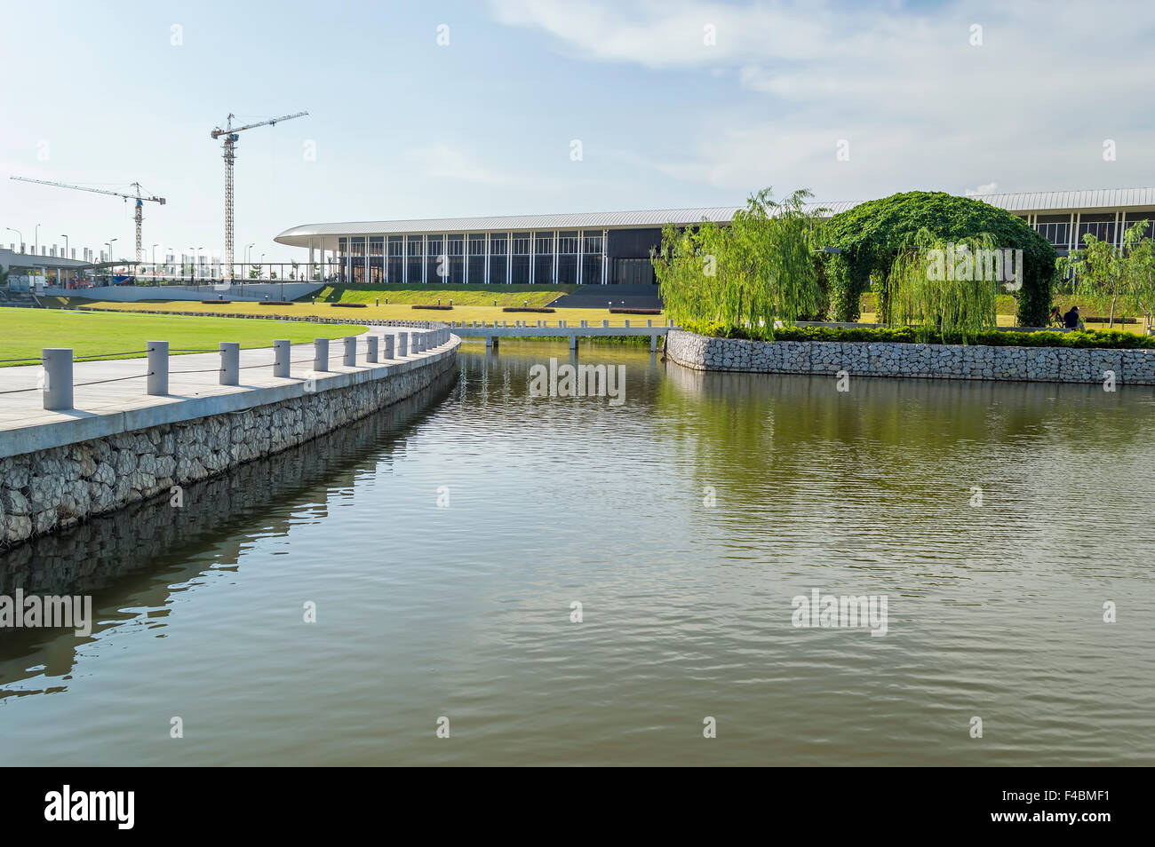 Nice garden park with blue skies Stock Photo - Alamy
