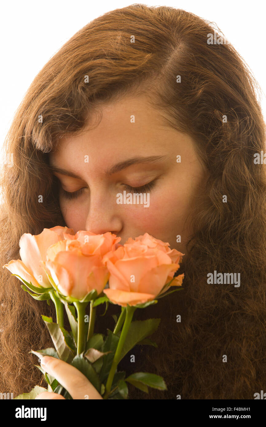 girl with roses 1 Stock Photo - Alamy