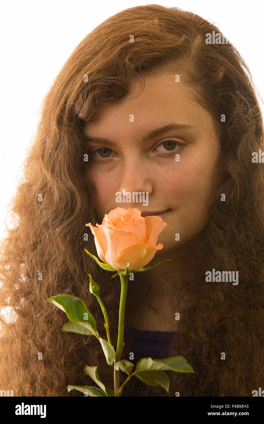 girl with roses 8 Stock Photo - Alamy